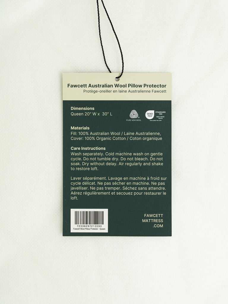 Organic Wool Pillow Protector – Natural Comfort in Canada – Fawcett ...