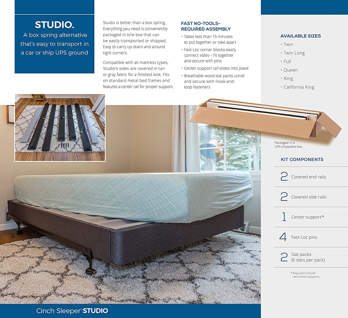Studio Bed Foundation – Modern Mattress Support Canada – Fawcett Mattress